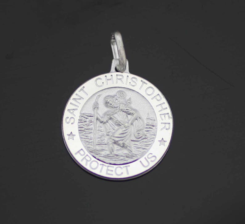 Silver Saint Christopher Necklace Sterling Silver St - Etsy