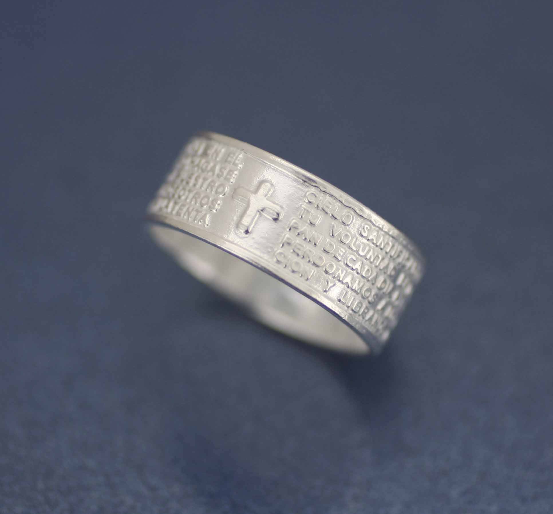Sterling Silver Our Father Lord Prayer Ring in Spanish - Etsy