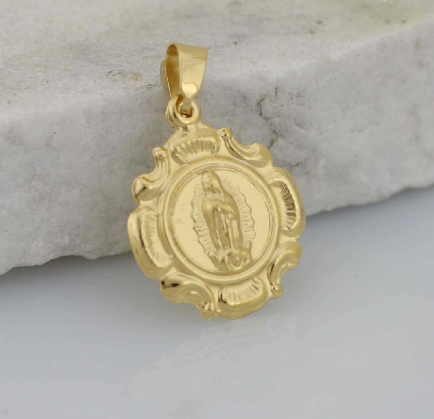 Sacred Heart of Jesus Medal Gold Plated Double Side Medal | Etsy