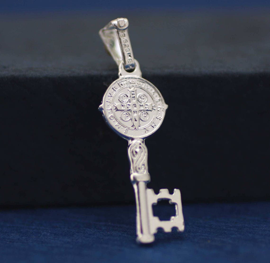 Silver St Benedict key Sterling Silver Saint Benedict key | Etsy