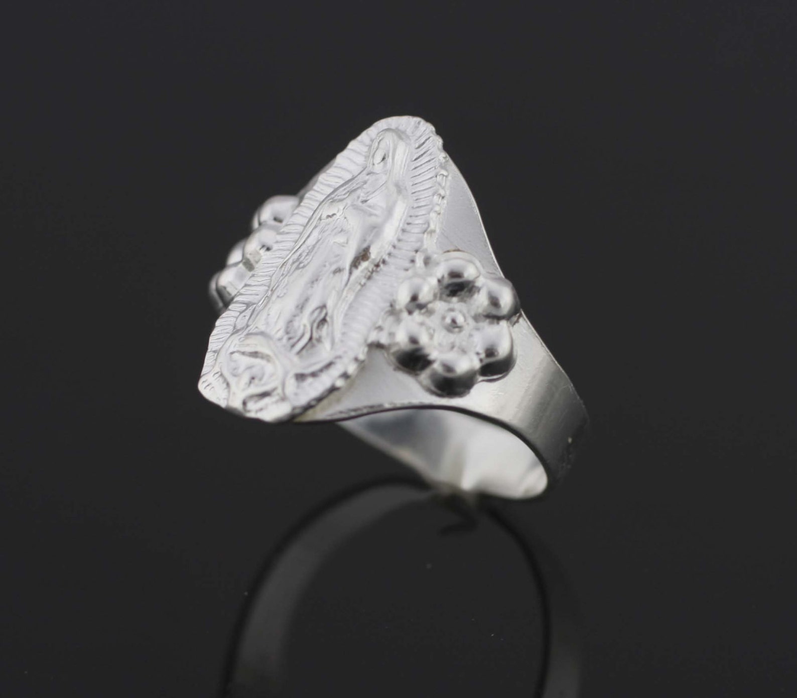 Silver Guadalupe Ring, Our Lady Guadalupe Ring, Sterling Silver 925 ...