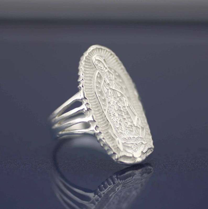 Our Lady Guadalupe Sterling Silver Large Woman Ring Sterling - Etsy
