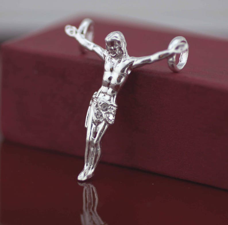 Jesus Christ Necklace, Small Jesus Christ Arms Open Necklace, Sterling ...