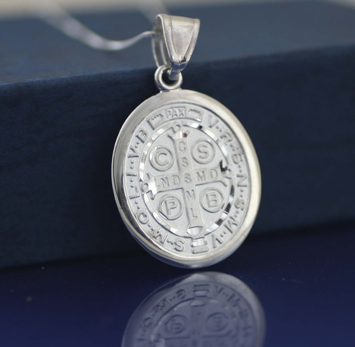 Sterling Silver Saint Benedict Medal Silver Saint Benedict | Etsy