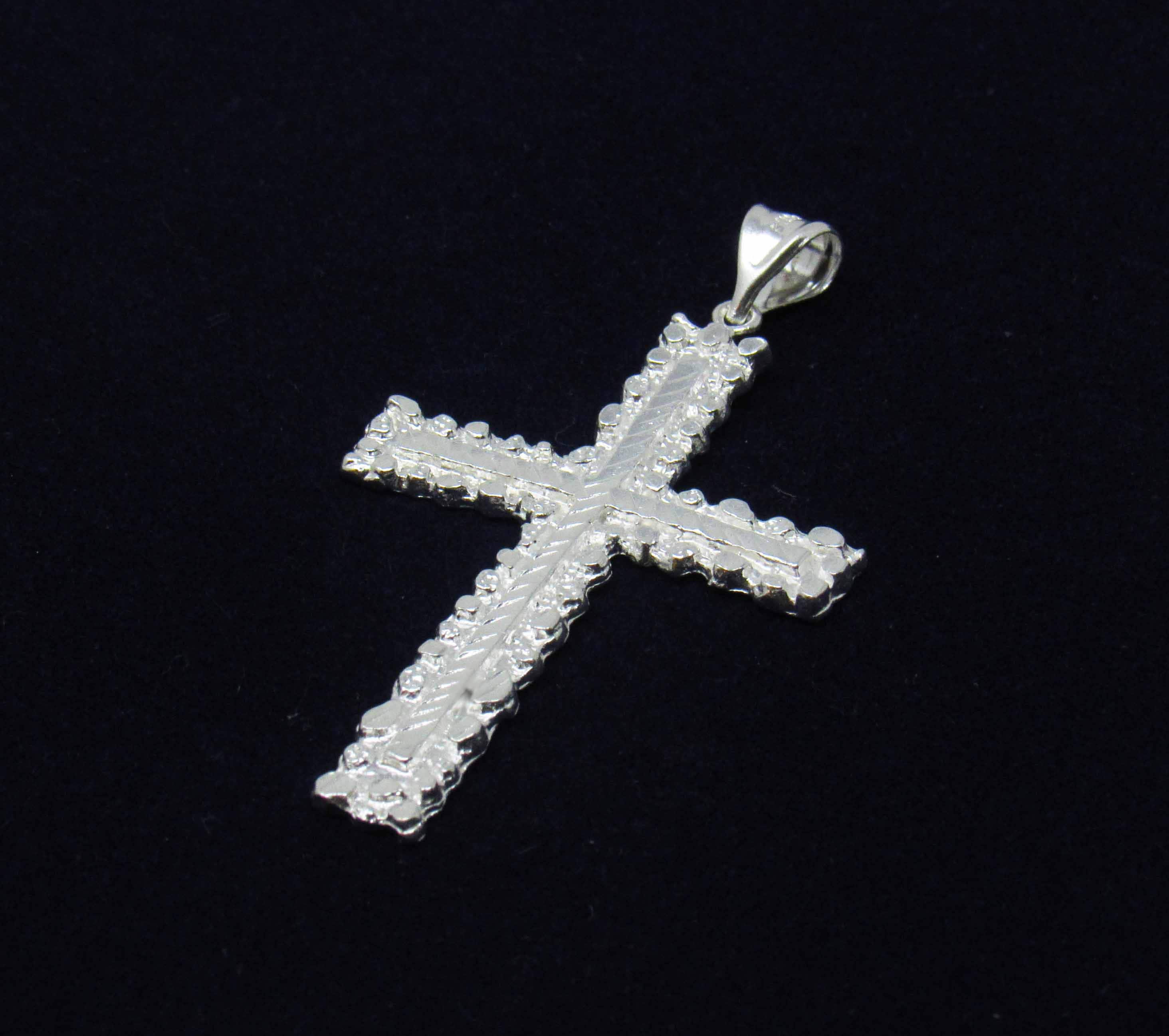 Silver Large Cross Necklace Silver Modern Cross necklace | Etsy