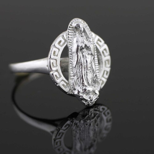Silver Guadalupe Ring Our Lady Guadalupe Ring Sterling - Etsy