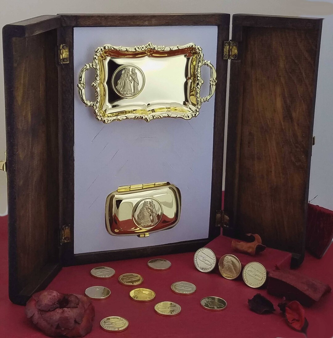 Wedding Traditional Arras Box With 13 Coins Wedding, Gold Plate Box and ...