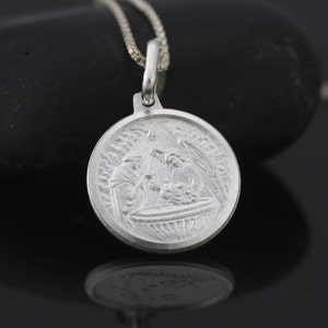 Baptism Medal, Sterling Silver Baptism Necklace, Catholic Jewelry ...