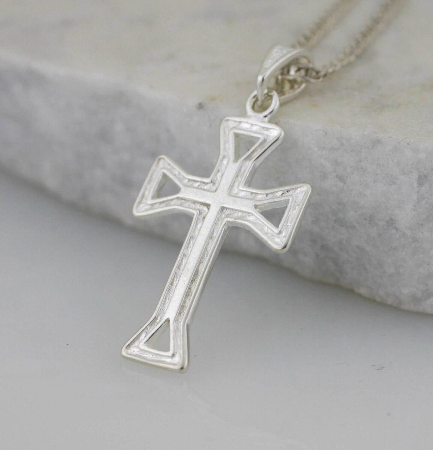 Cross Necklace Sterling Silver Cross Necklace Silver Cross | Etsy