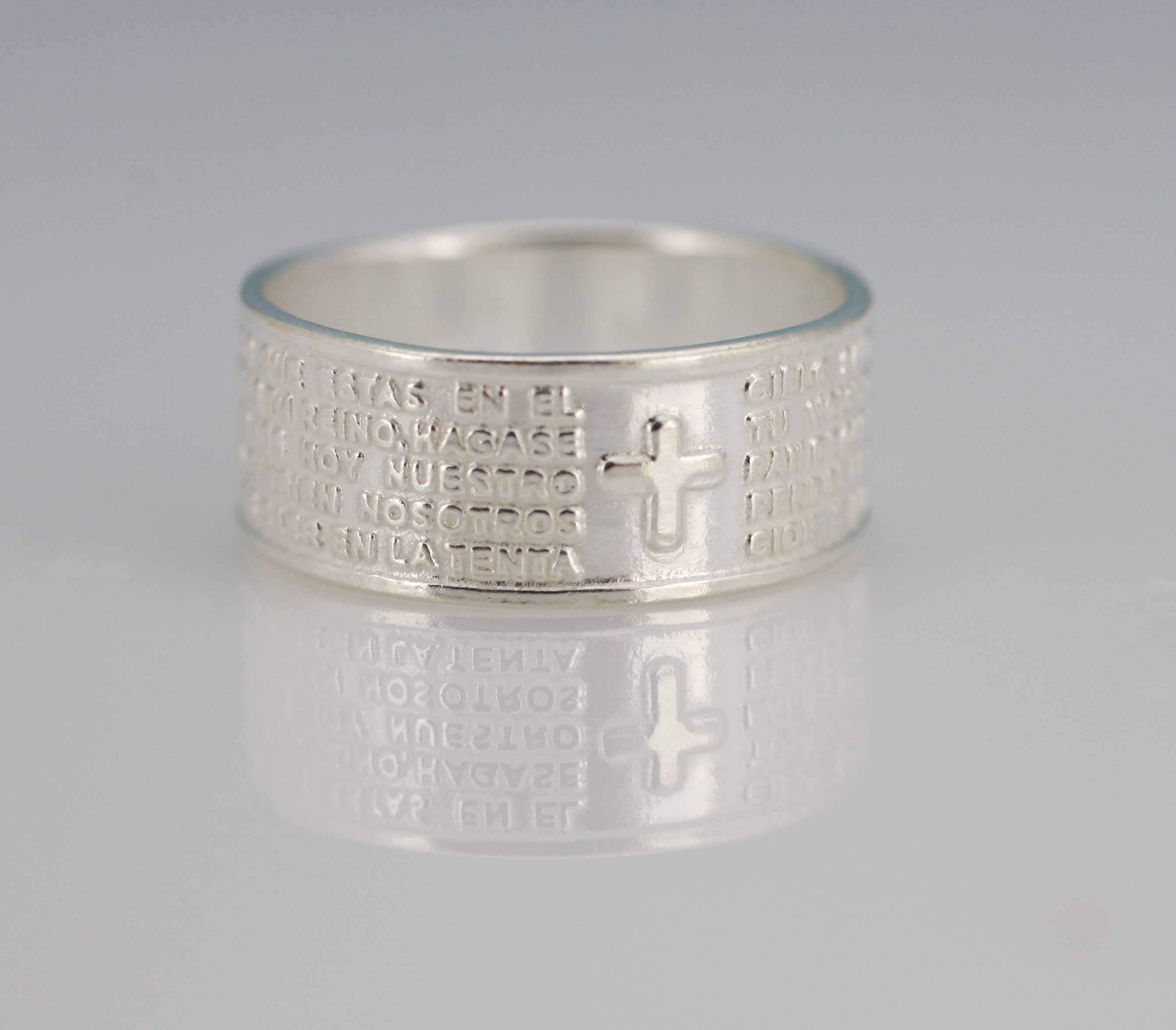 Sterling Silver Our Father Lord Prayer Ring in Spanish - Etsy