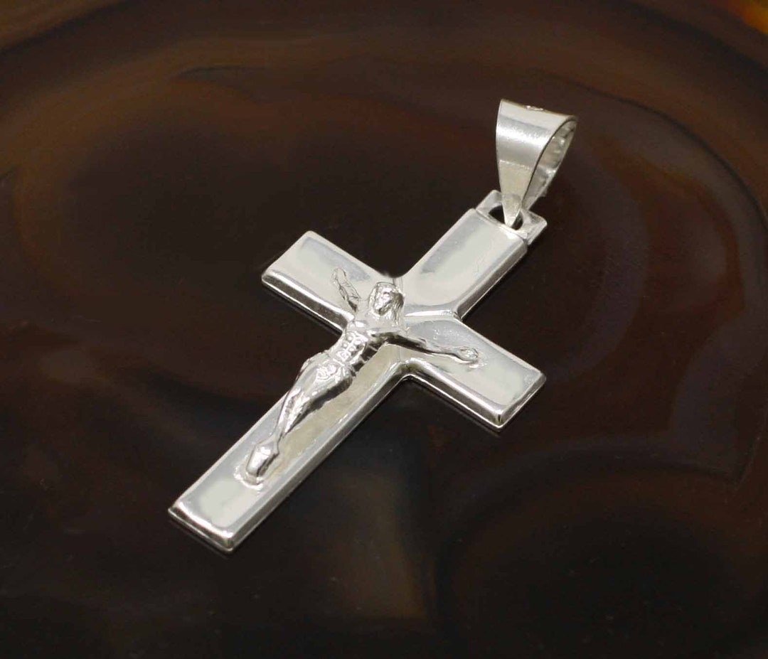 Silver Cross Necklace, Medieval Cross Necklace, Crucifix Cross Pendant ...