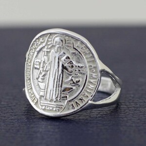 St Benedict Ring, Sterling Silver Saint Benedict Ring, Sterling Silver ...