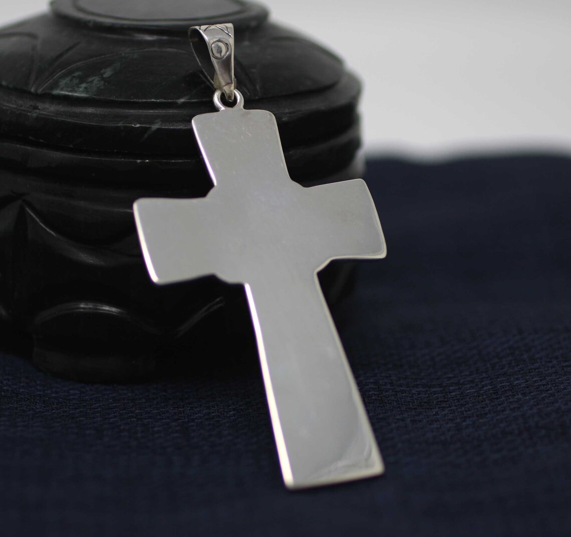 Silver Large Cross Necklace, Sterling Silver XL Cross Necklace ...