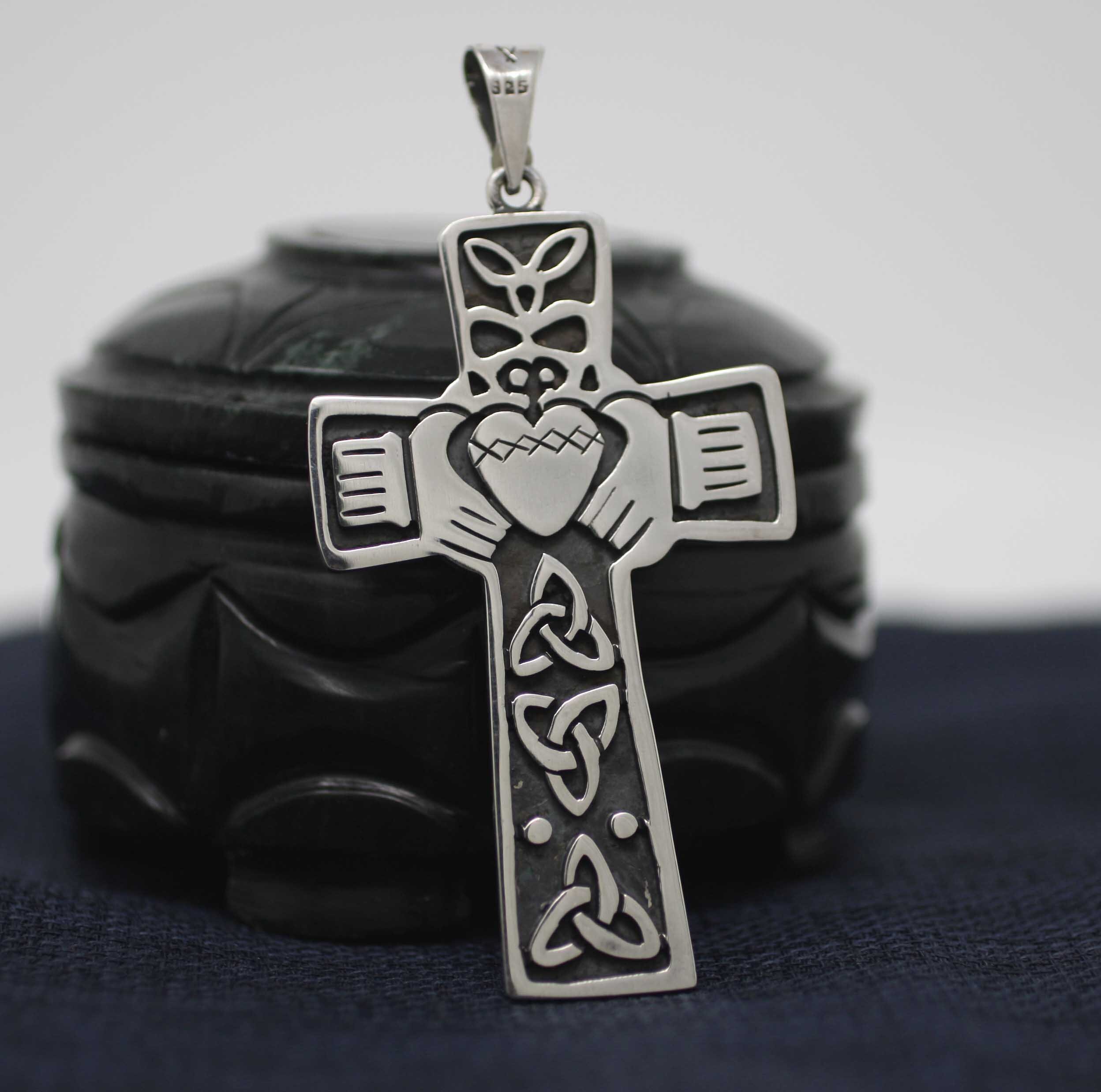 Silver Large Cross Necklace, Sterling Silver XL Cross Necklace ...