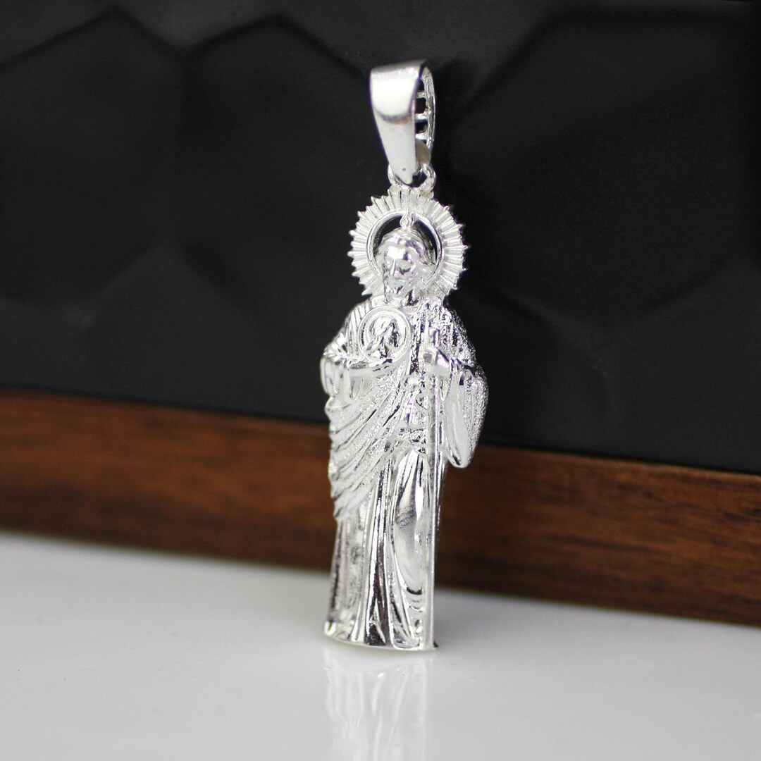 Sterling Silver St Jude Necklace, Sterling Silver Saint Jude Apostle ...