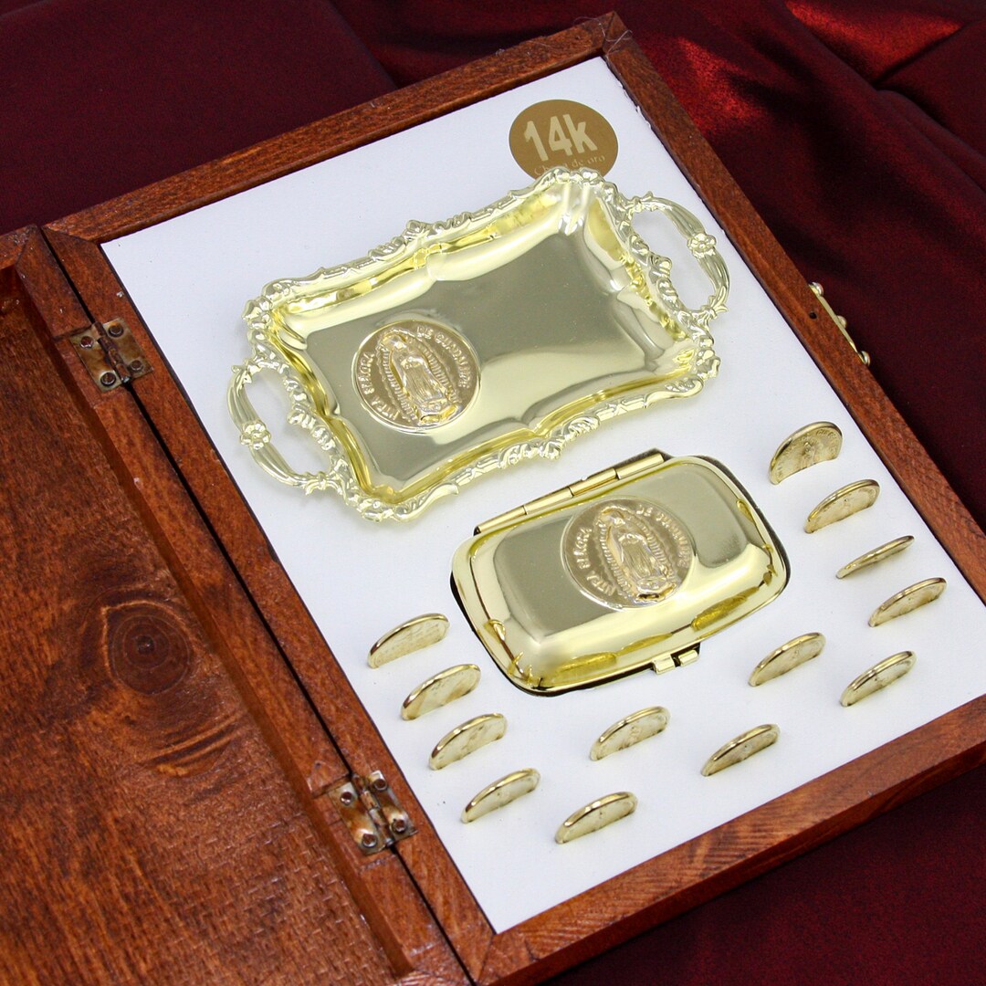 Wedding Traditional Arras Box With 13 Coins Wedding, Gold Plate Box and ...