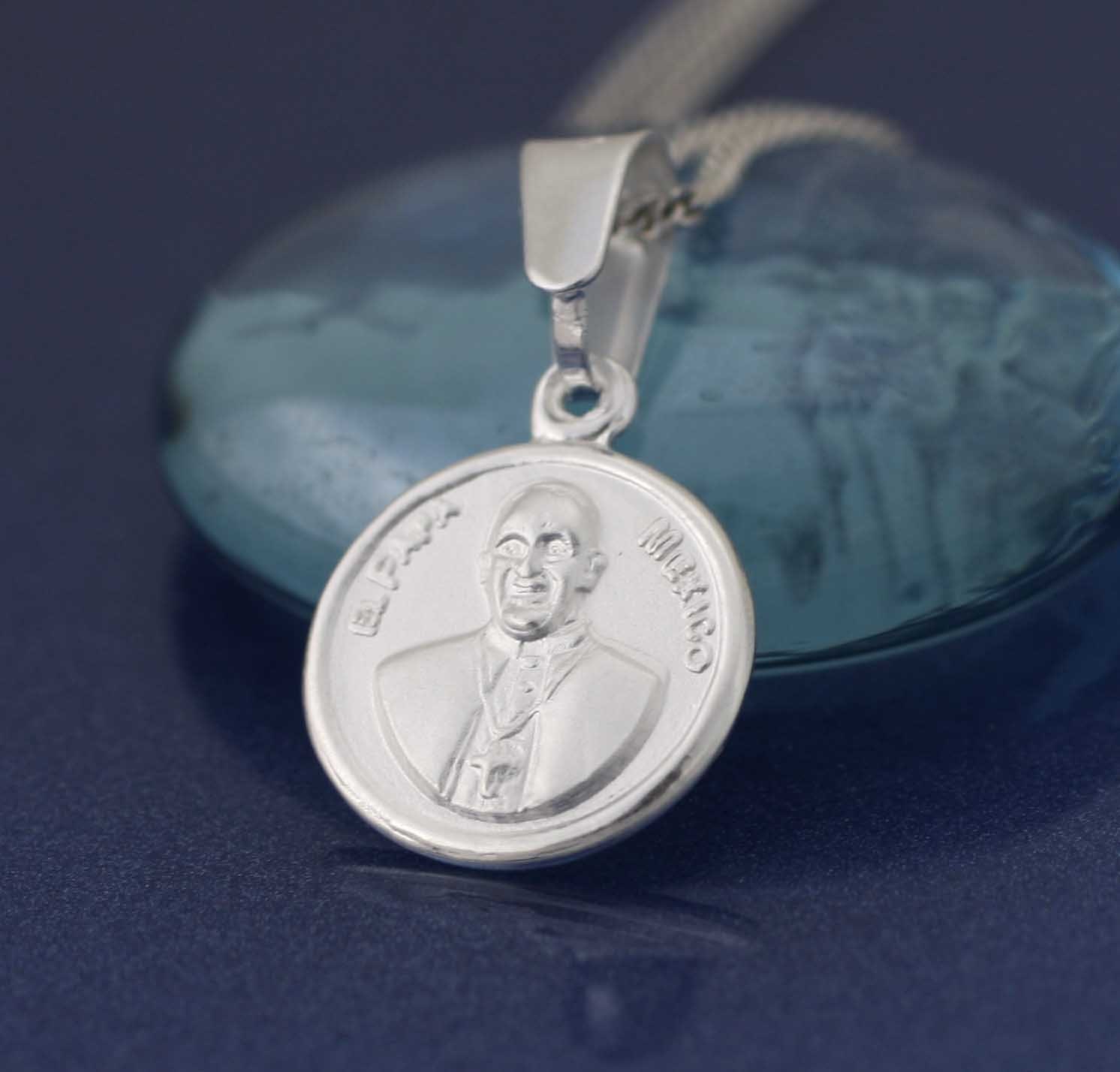 Small Sterling Silver Pope Francis Medal, Silver Pope Francis Small ...