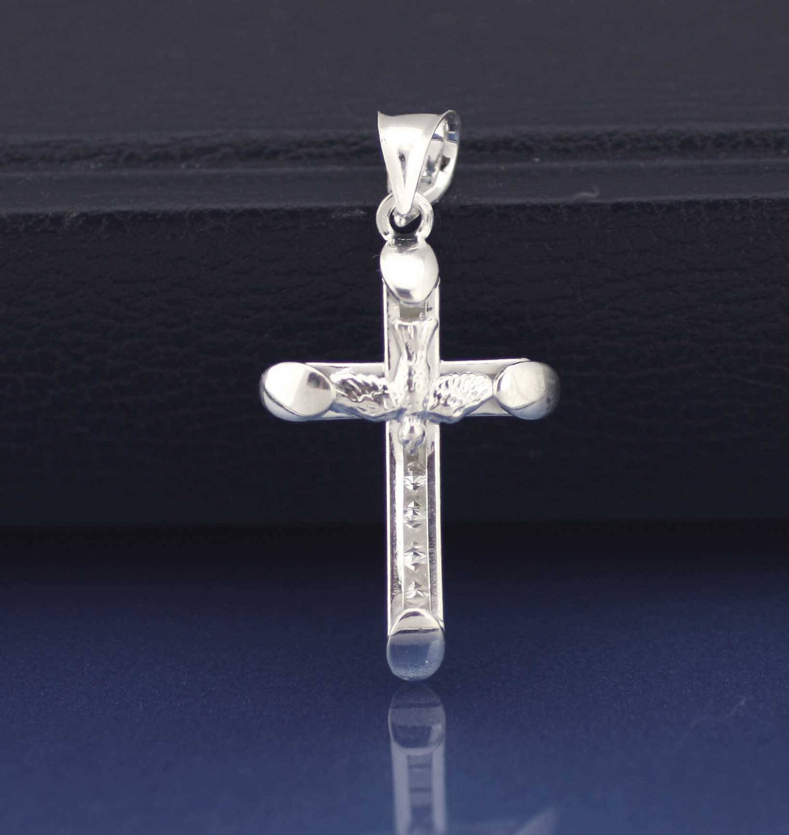 Sterling Silver Cross Necklace Silver Holy Spirit Cross | Etsy