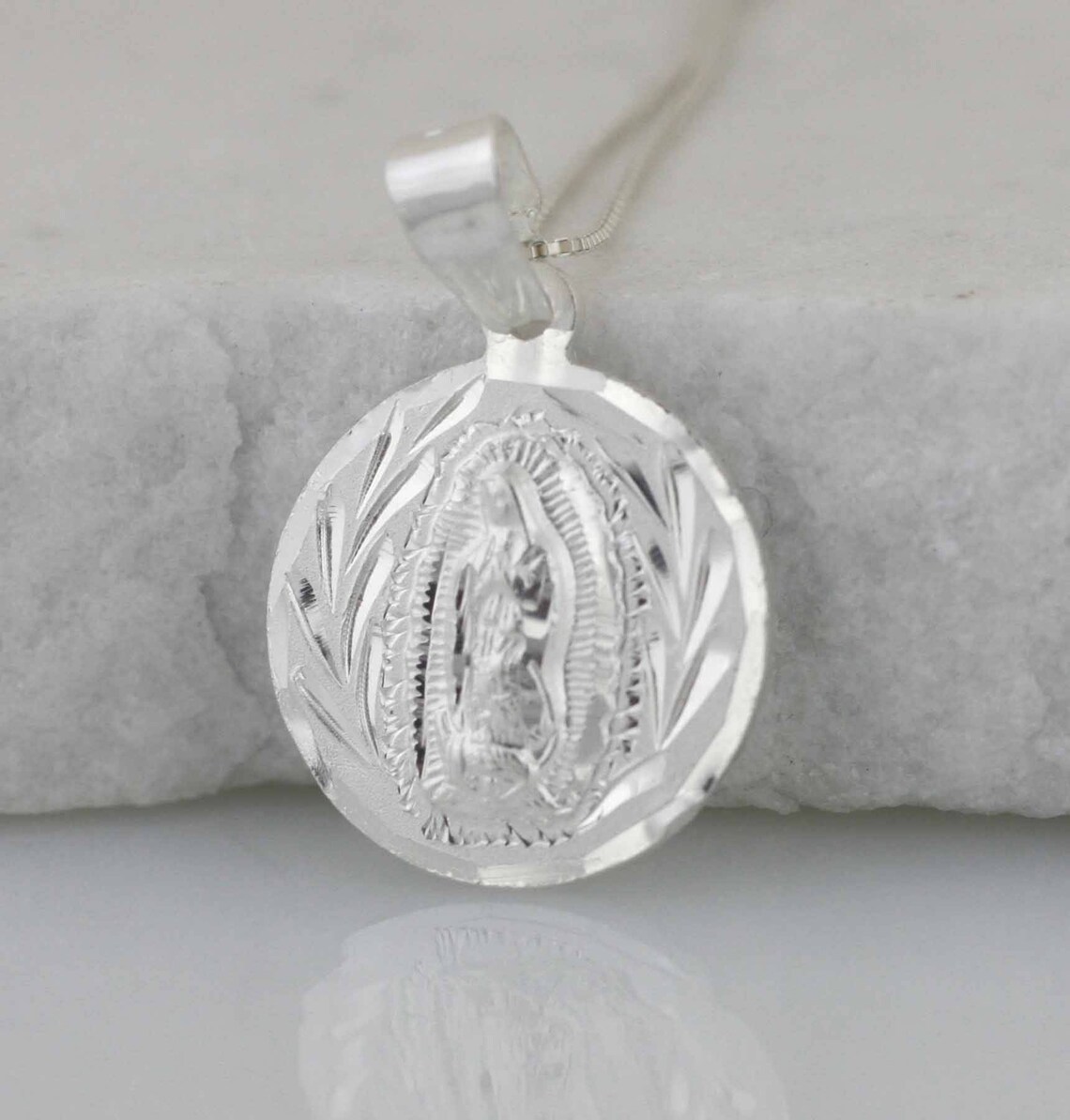 Sacred Heart of Jesus Medal Sterling Silver Double Sided - Etsy