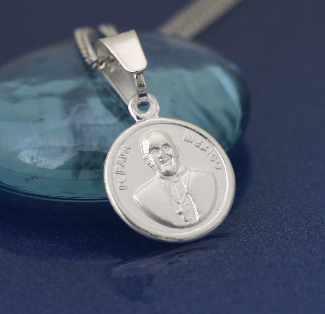 Small Sterling Silver Pope Francis Medal, Silver Pope Francis Small ...