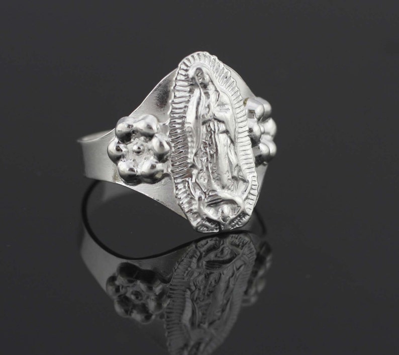 Silver Guadalupe Ring Our Lady Guadalupe Ring Sterling - Etsy