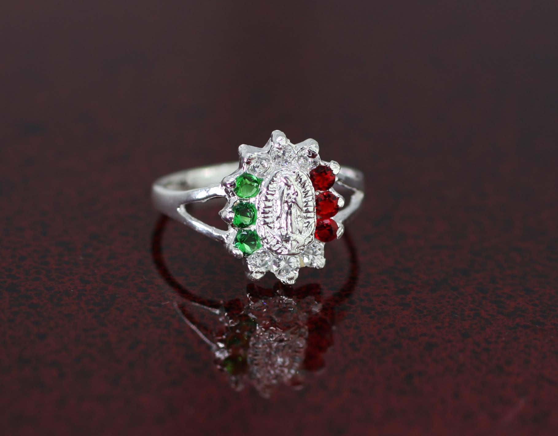 Silver Guadalupe Ring, Our Lady Guadalupe Ring, Sterling Silver 925 ...