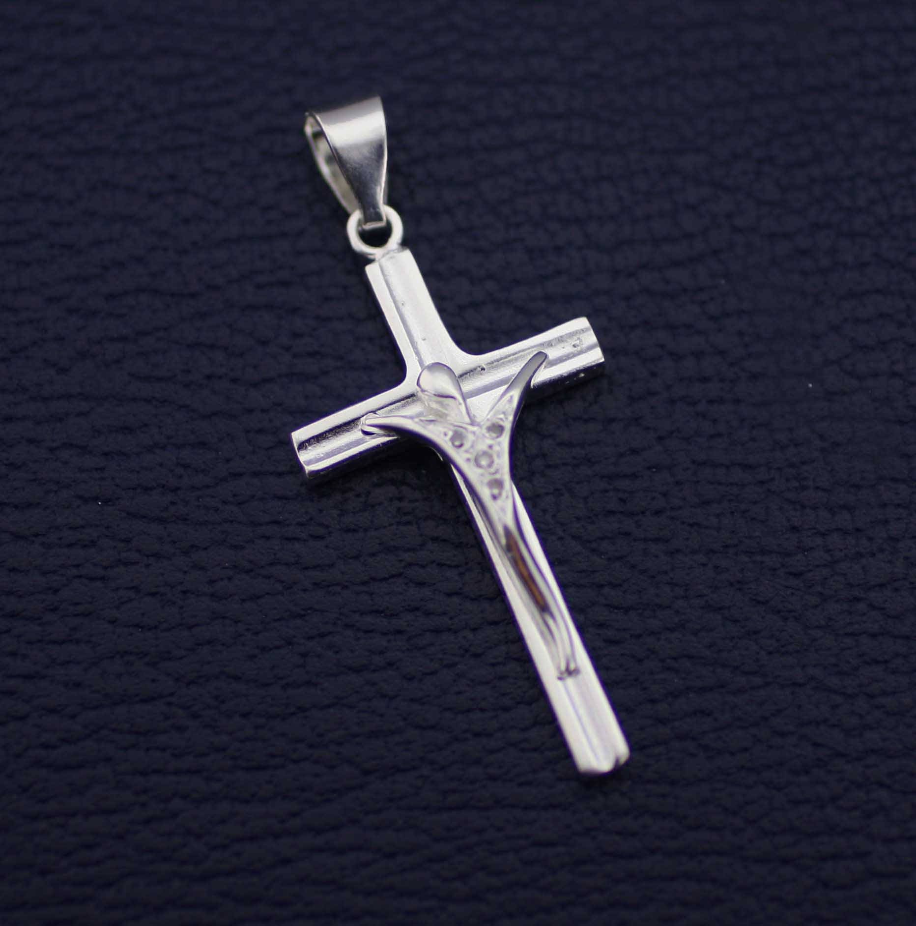 Silver Cross Necklace Sterling Silver Modern Crucifix Cross - Etsy