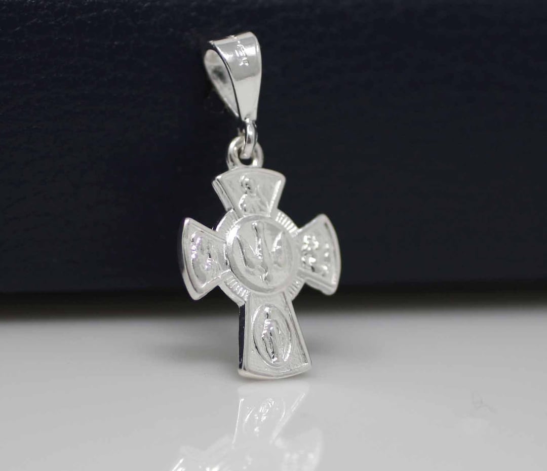 Sterling Silver Cross Necklace, Multi Saints Cross Necklace, Holy ...