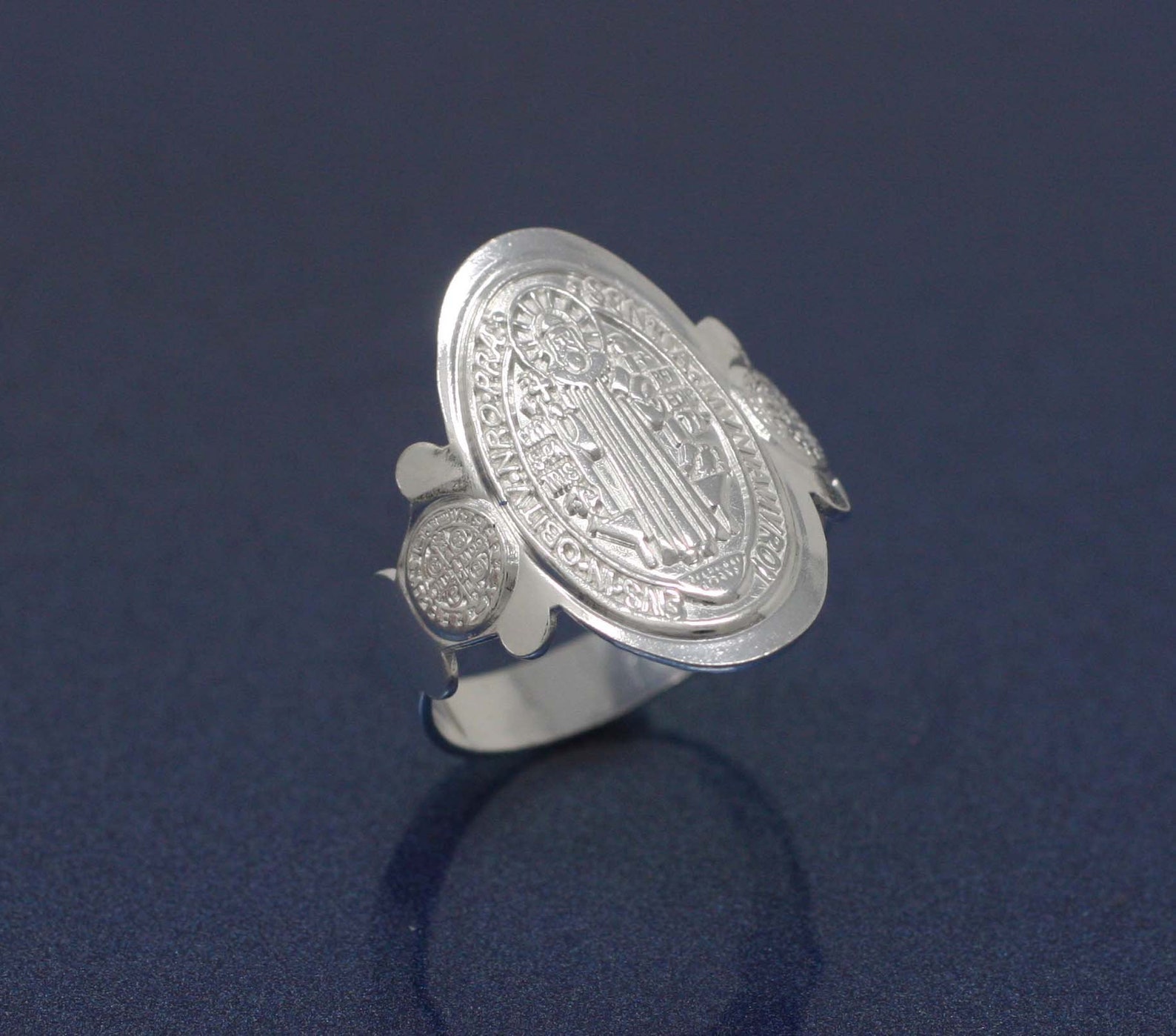 Saint Benedict Ring Sterling Silver Saint Benedict Ring - Etsy