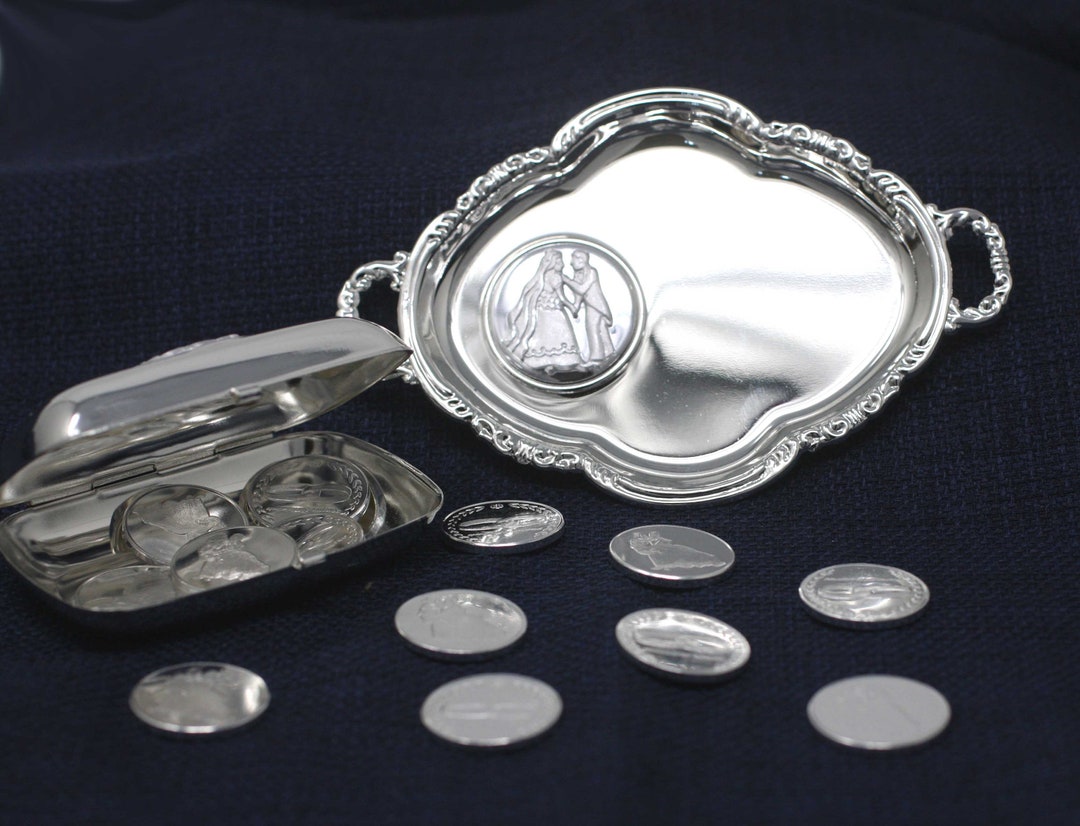 Wedding Traditional Arras Box With 13 Coins Wedding, Silver Plate Box ...