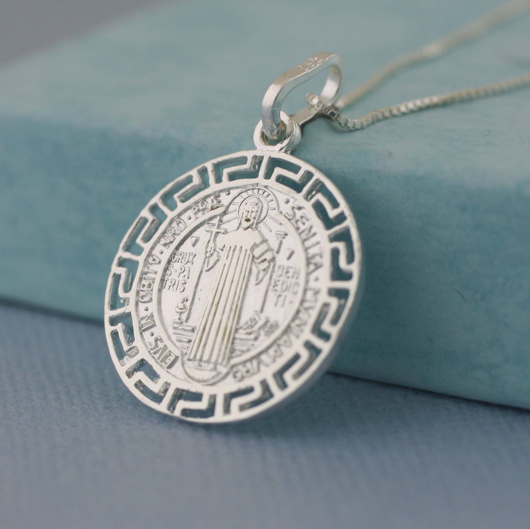 Sterling Silver Saint Benedict Medal, Sterling Silver Saint Benedict ...