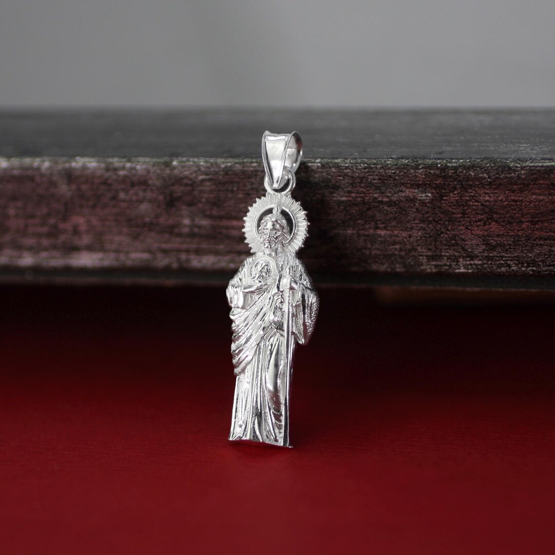 Sterling Silver St Jude Necklace, Sterling Silver Saint Jude Apostle ...
