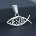 Silver Christian Fish Necklace, Sterling Silver Ichthys, Sterling ...