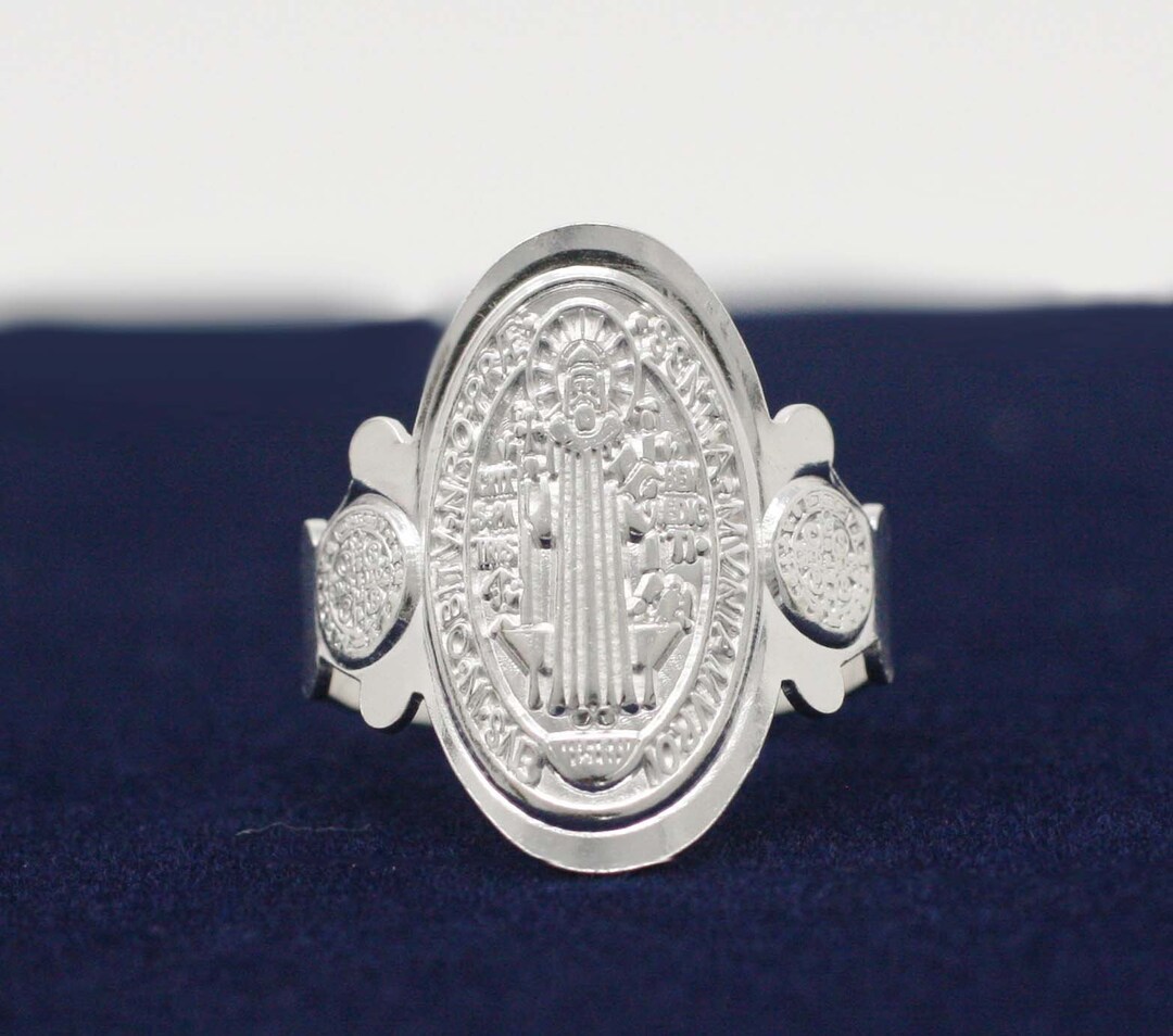 Saint Benedict Ring, Sterling Silver Saint Benedict Ring, Sterling ...