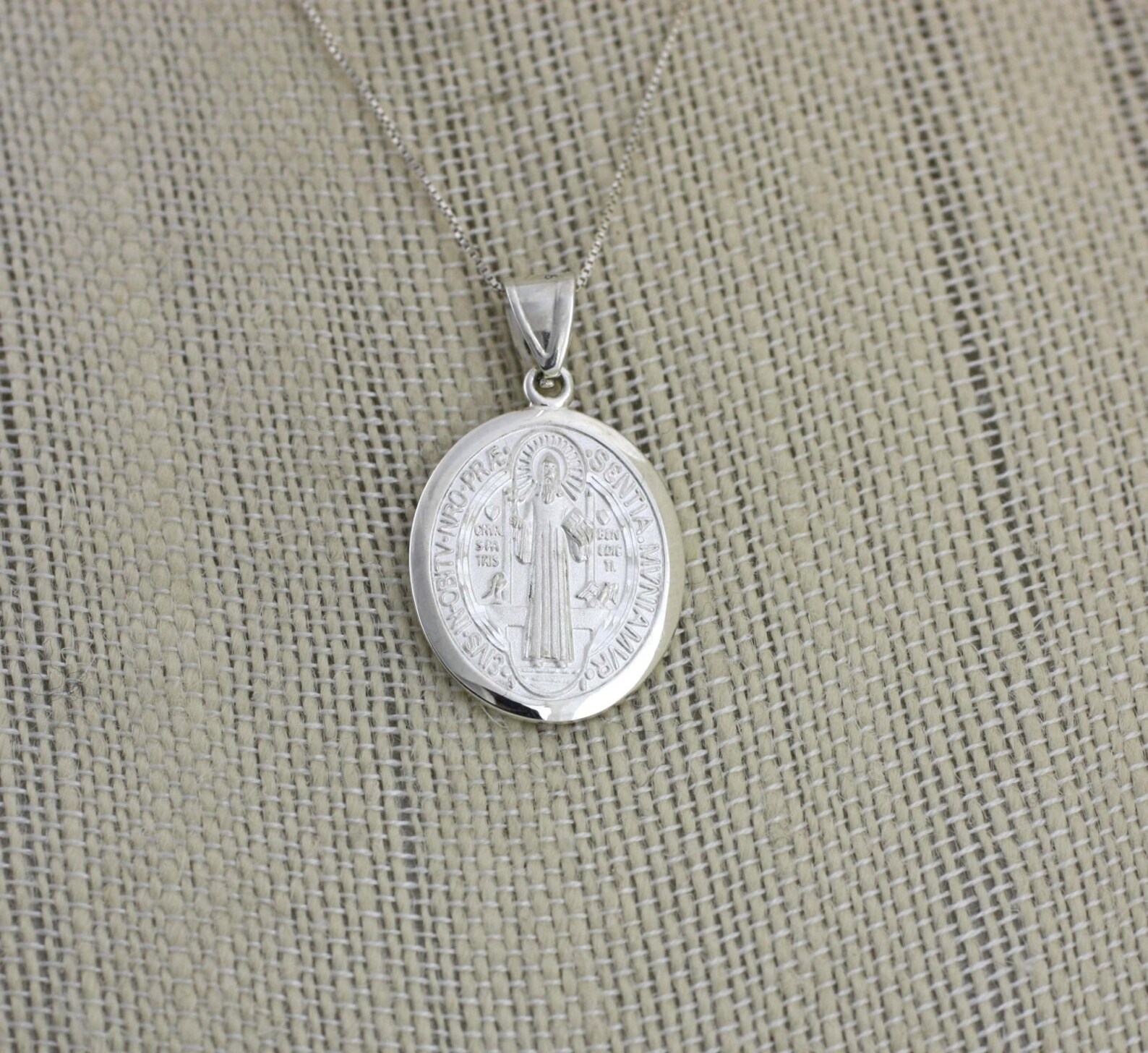 Sterling Silver Saint Benedict Medal Silver Saint Benedict | Etsy
