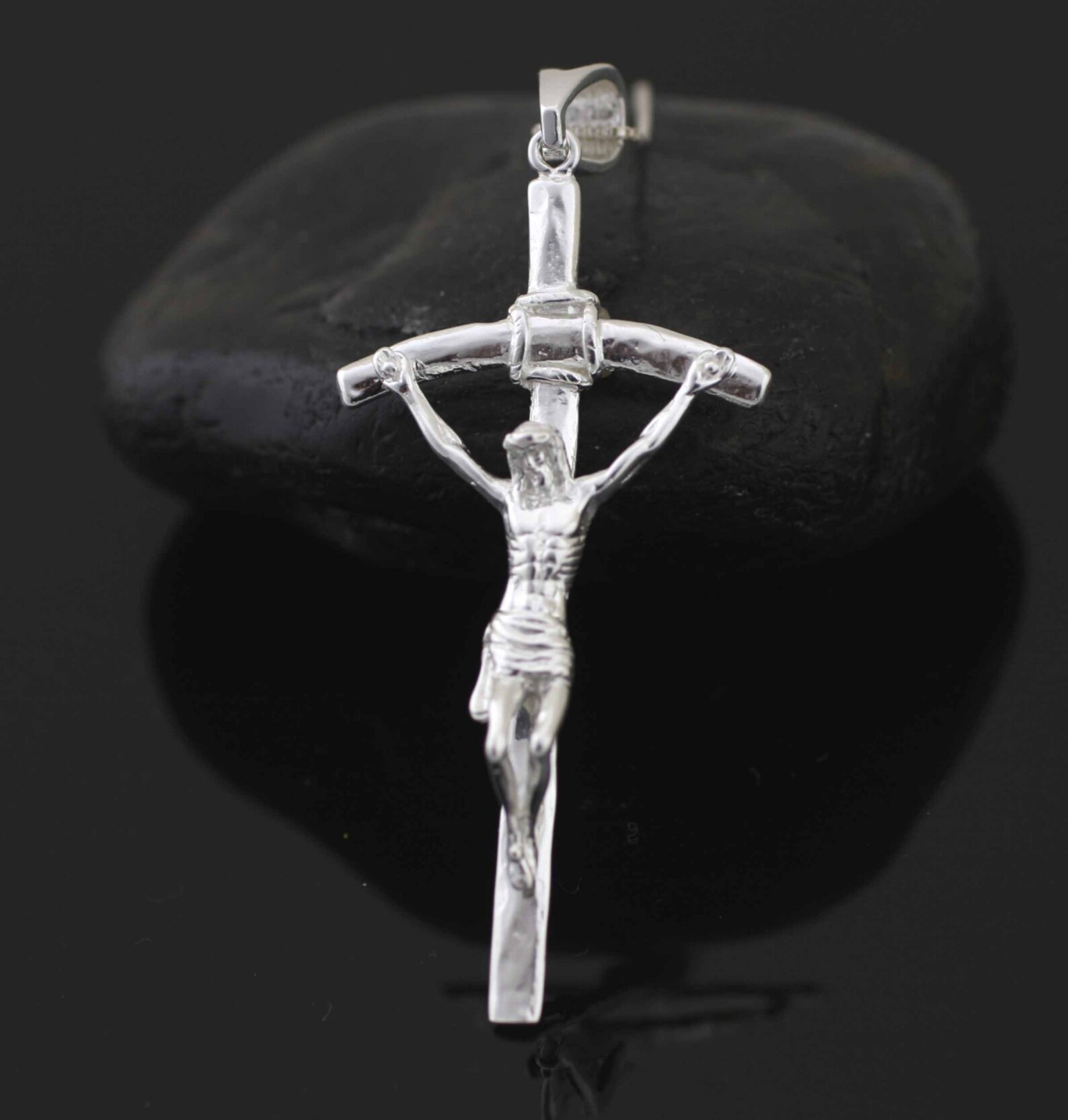 Silver Large Cross Necklace, Sterling Silver Large Crucifix Necklace ...