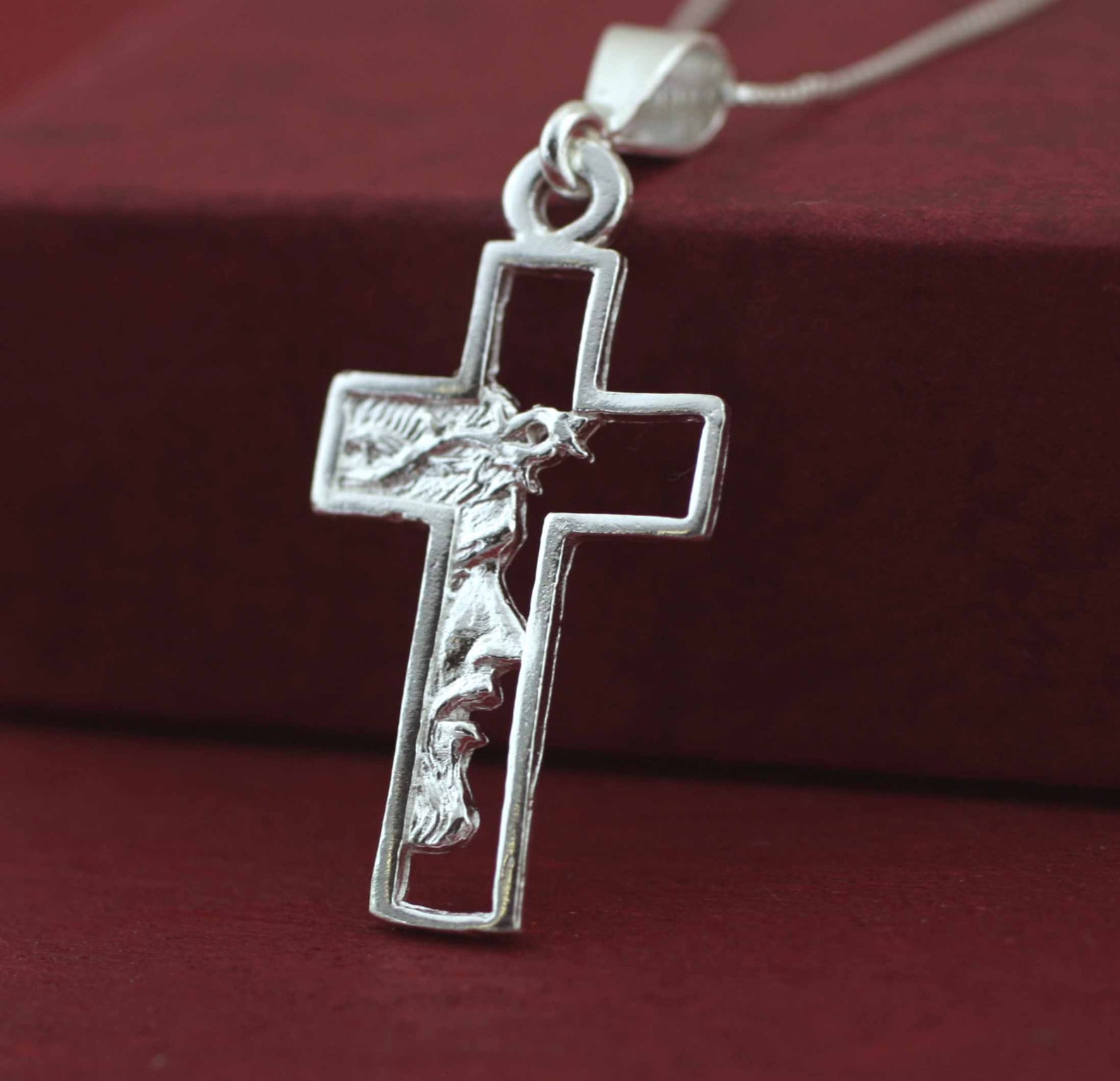 Silver Cross Necklace Sterling Silver Small Cross Necklace - Etsy