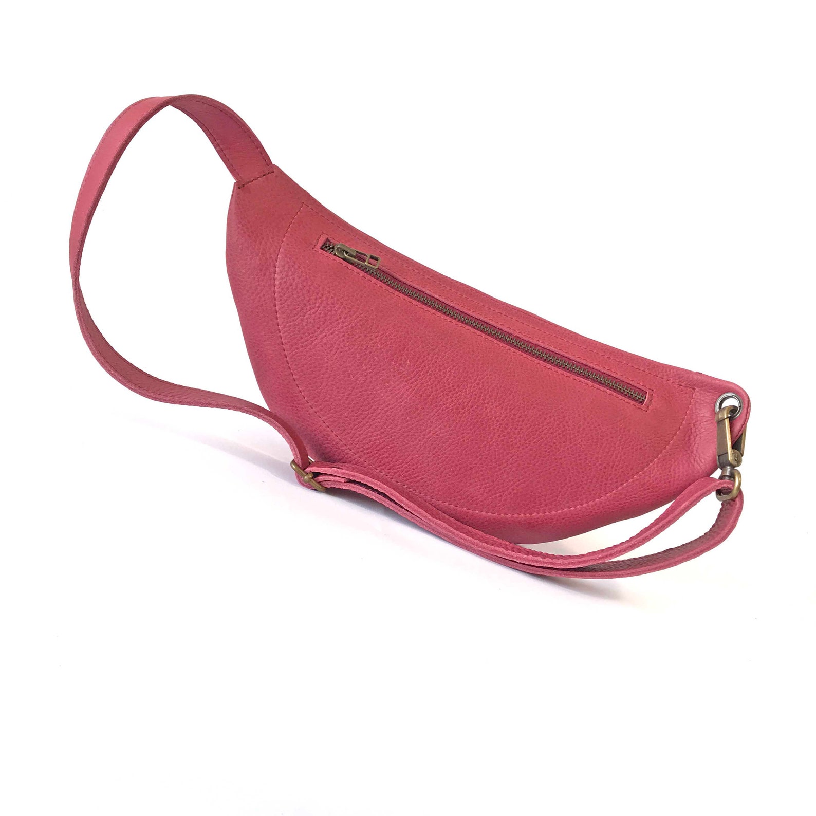 Dark Pink Leather Fanny Pack Women's Leather Fanny Pack - Etsy