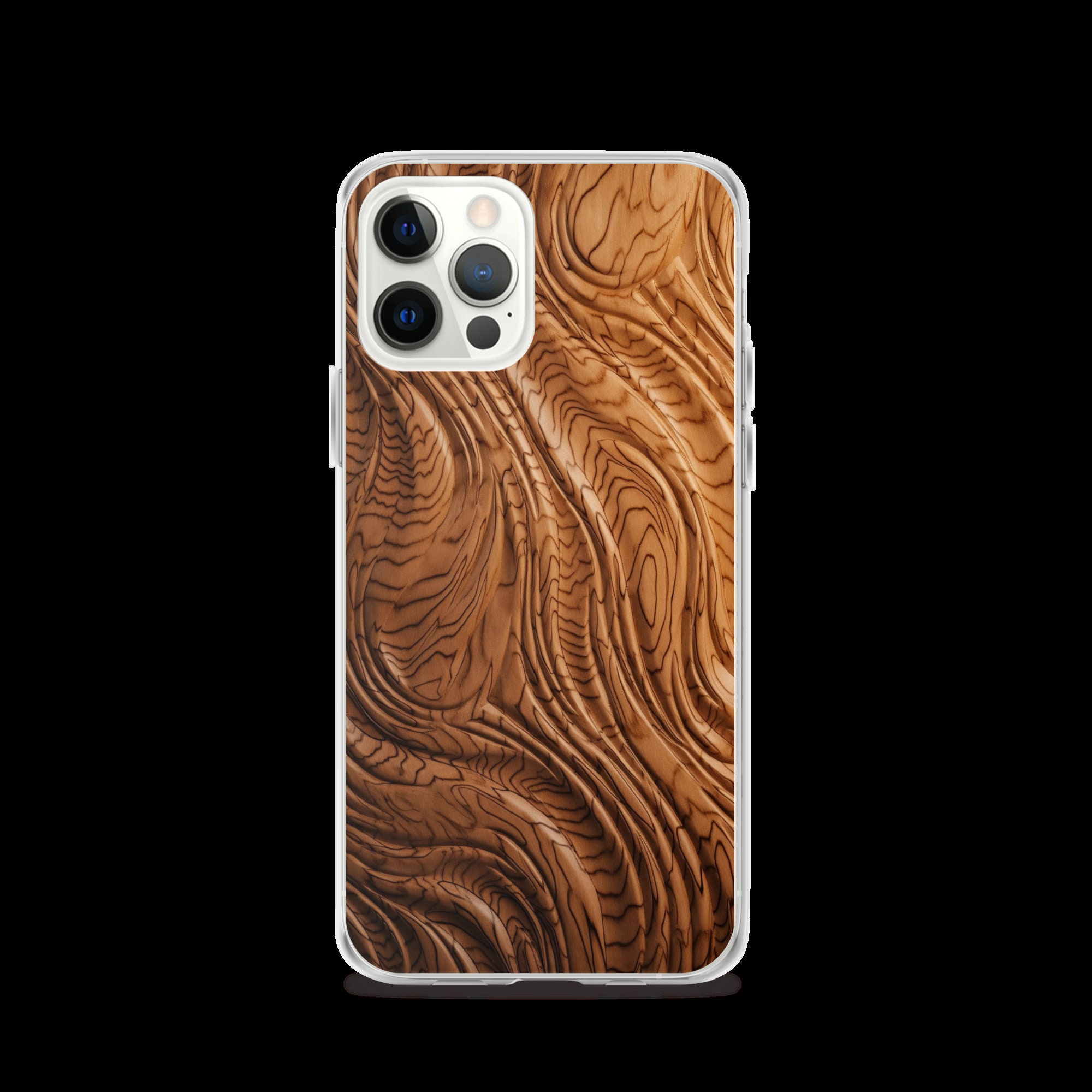 Carved Wood Burlwood Design Best Phone Case for iPhone 14 Plus 13 Pro ...