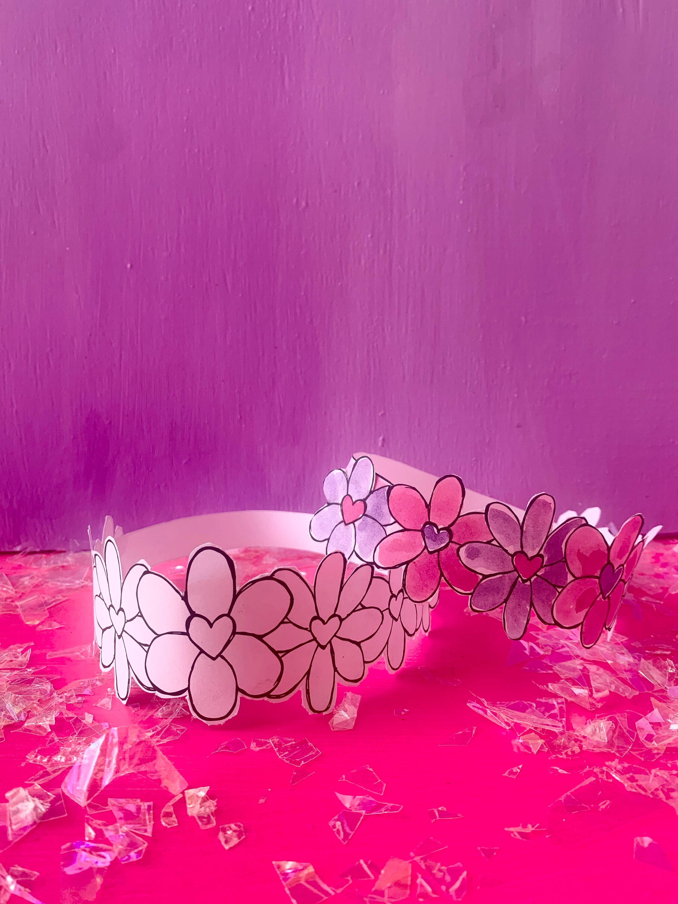 Printable Coloring Paper Flower Crown, Floral Crown, Watercolor Craft ...