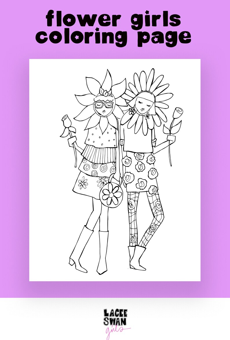 Friendship Coloring Page, Spring Coloring Printable, Coloring Page ...