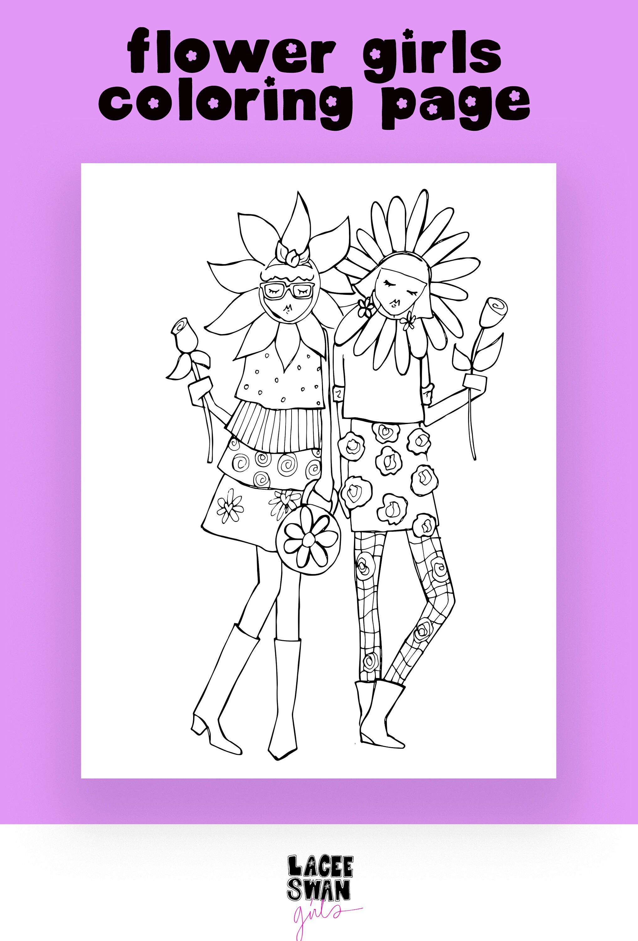 Friendship Coloring Page, Spring Coloring Printable, Coloring Page ...