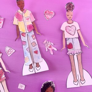 Paper Doll Printable PDF | LOVE Printable Paper Paper Dolls | Paper ...