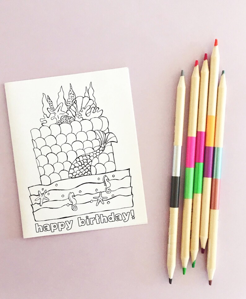 Birthday Card Bundle, Coloring Cards, Happy Birthday, Coloring Crafts ...