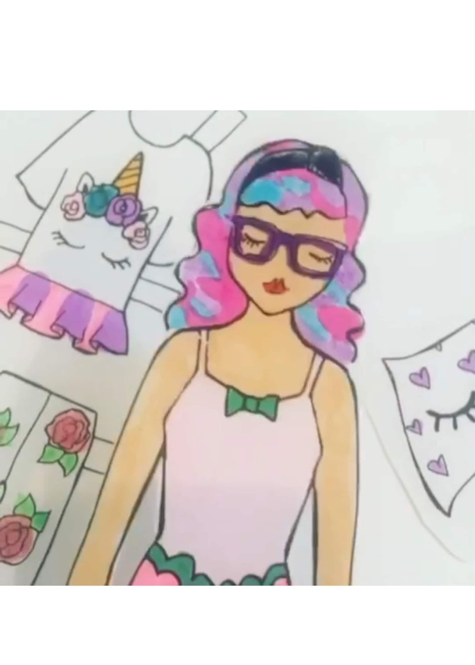 Slumber Party Paper Dolls Cut Color Printable Paper Doll - Etsy