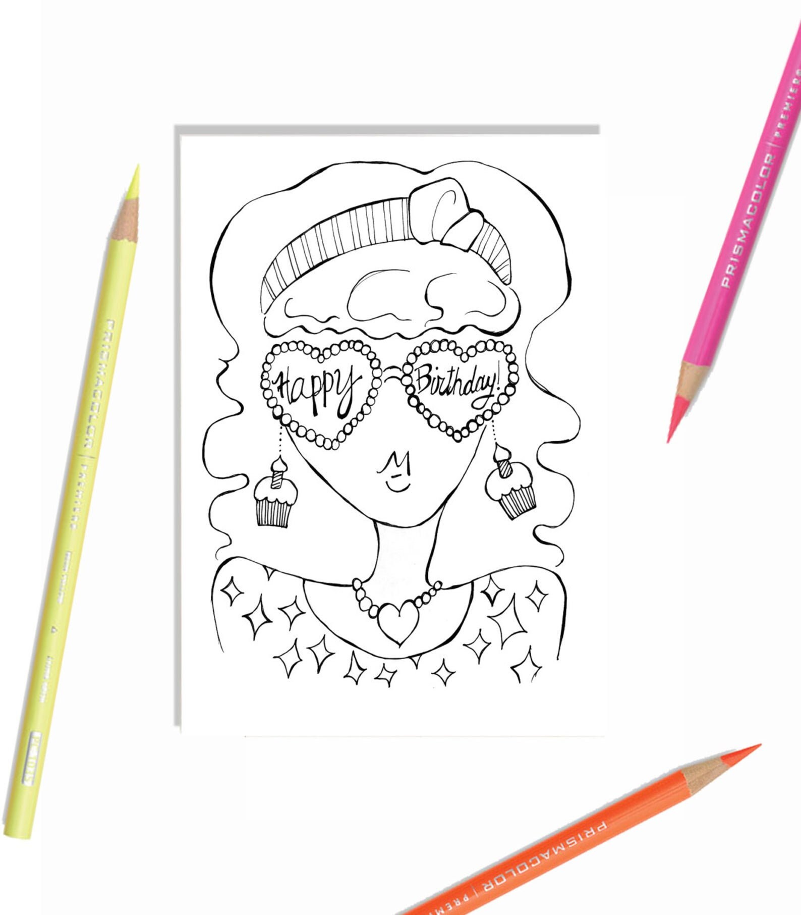 Birthday Card Bundle, Coloring Cards, Happy Birthday, Coloring Crafts ...