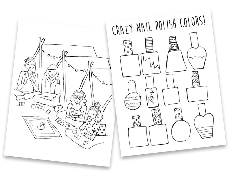 Printable Coloring Slumber Party Pages,tween Slumber Party, Girls ...