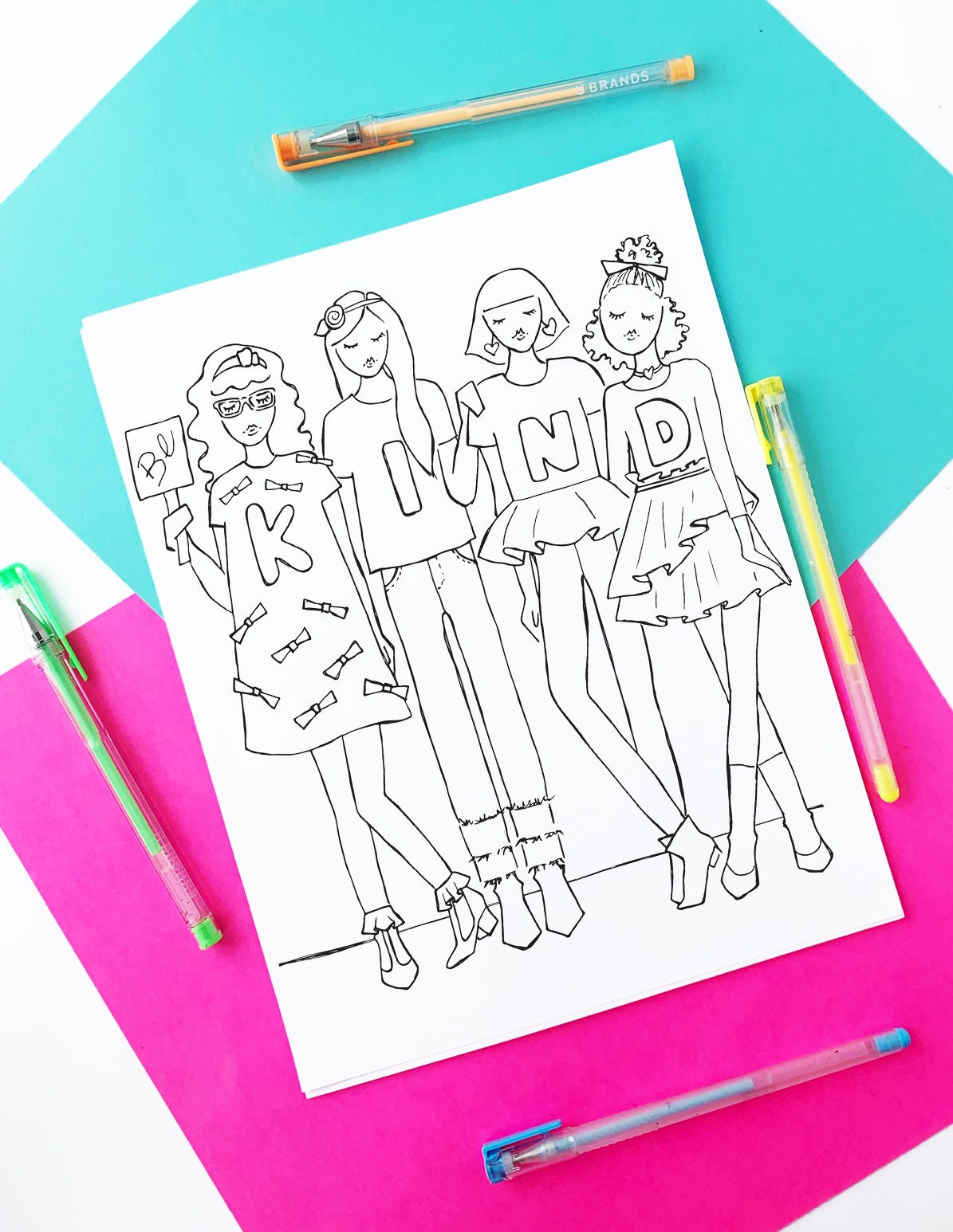 Be Kind Coloring Page, Coloring Printable, Kindness, Be Kind, Random ...