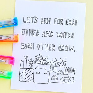 Root for Each Other Coloring Card, Girls, Kids Greeting Card ...