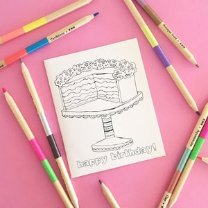 Birthday Card Bundle, Coloring Cards, Happy Birthday, Coloring Crafts ...